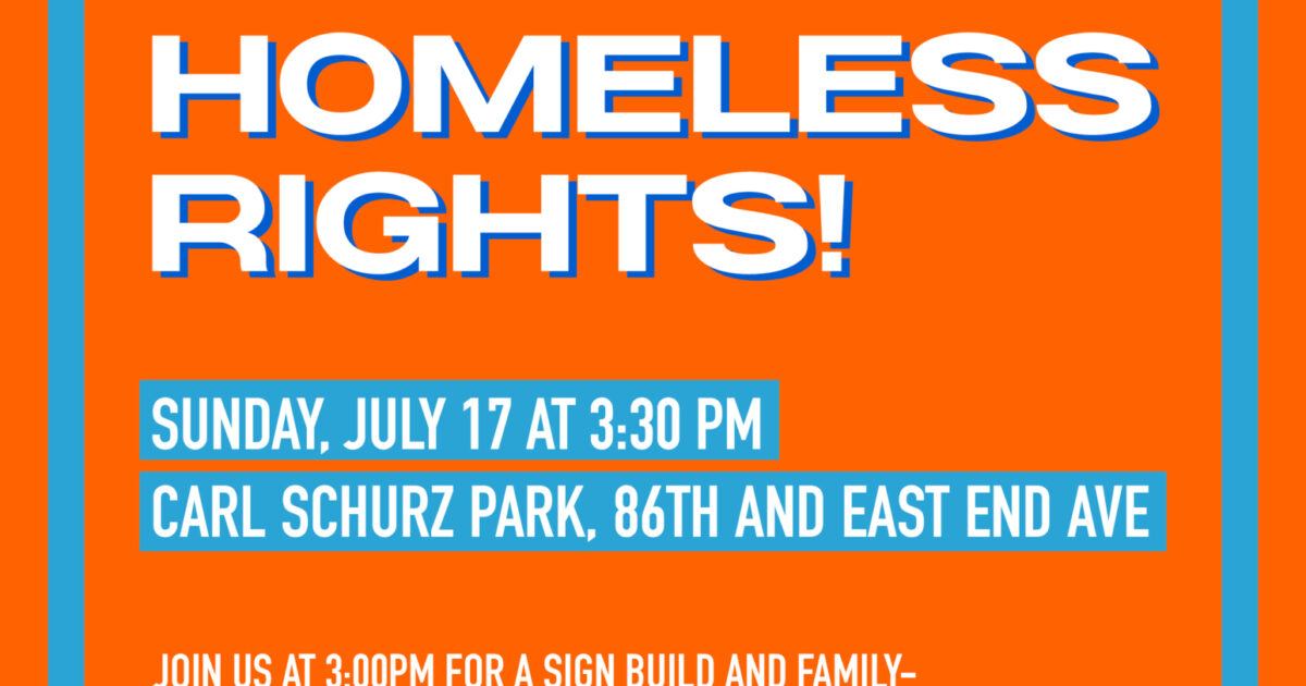 Rally & March for Homeless Rights | Jews For Racial & Economic Justice